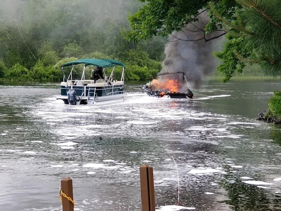 Boat Fire Near Lakefront Landing Marina - Ossipee Lake Alliance